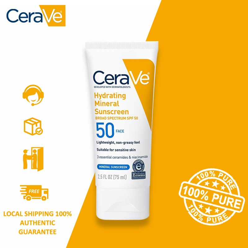 CeraVe Hydrating Mineral Sunscreen Broad Spectrum SPF 30 75ml - Beautiegen